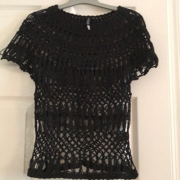 Absolute Angel | Tops | Absolute Angel Size M Crochet Top Black | Poshmark